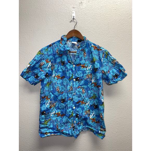 Marvel | Shirts | Marvel Superhero Button Up Shirt Iron Man Hulk ...
